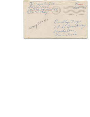 "1951-05-11, Joseph to Dorothy" by Dorothy Page and Joseph DeHaan
