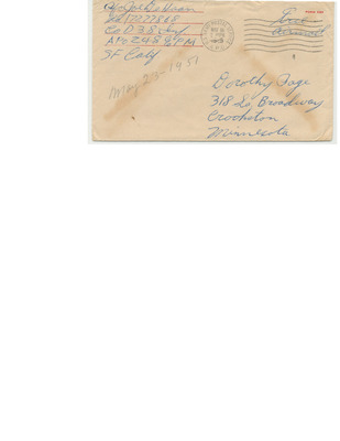 "1951-05-14, Joseph to Dorothy" by Dorothy Page and Joseph DeHaan