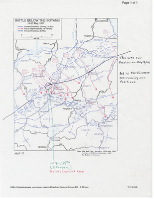 "undated, document, Battle Below the Soyang" by Joseph DeHaan