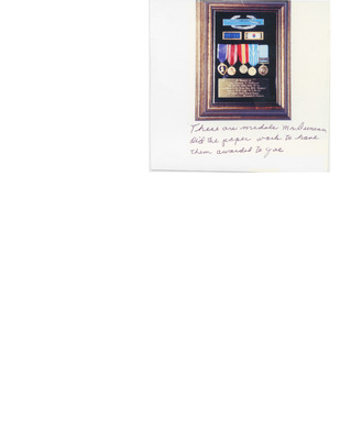 "Undated, photograph, framed medals" by Dorothy Page and Joseph DeHaan
