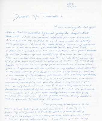 "Henri Temianka Correspondence; (bodnar)" by Nina Bodnar