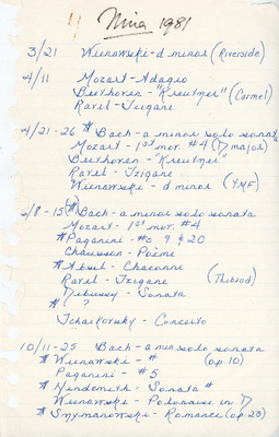 "Henri Temianka Correspondence; (bodnar)" by Nina Bodnar