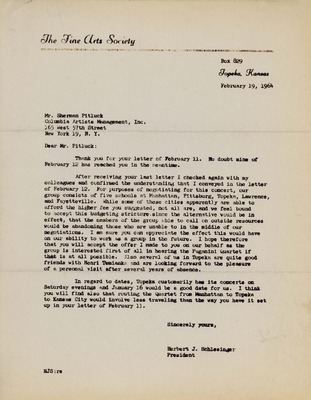 "Henri Temianka Correspondence; (schlesinger)" by Herbert J. Schlesinger