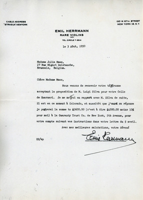 "Henri Temianka Correspondence; (herrmann)" by Emil Herrmann