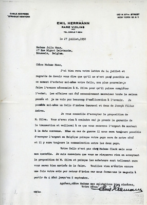 "Henri Temianka Correspondence; (herrmann)" by Emil Herrmann